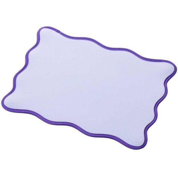 MPUK01PU        パープル。波のようなウェーブラインが個性的なマウスパッドです。2色のコントラストが美しいバイカラーデザイン。