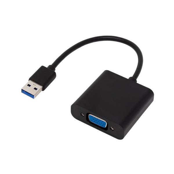 AMCUSBVGA       パソコンのUSBポートからVGAポート搭載ディスプレイ/プロジェクターなどに映像を出力。USB 3.0 A オス⇔VGA メス