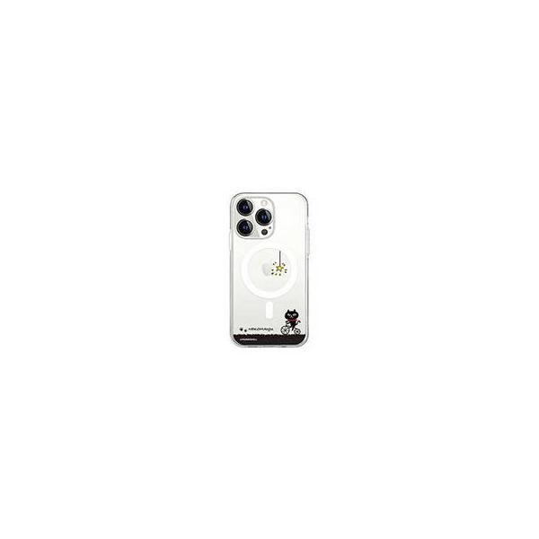 ABF24222I14P    ユニークな「ネコマンジュウ」の公式ライセンス品/マグネット搭載のMagSafe対応クリアケース/ポリカーボネートとTPUのハイブリッド/四隅