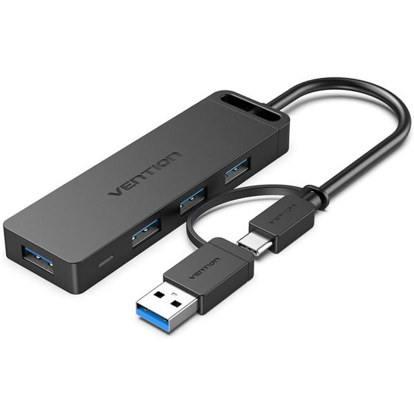 CH8467          ベンション USB-CからUSB3.0への変換アダプタ―付き。パソコンのUSBポートを4つに増やす