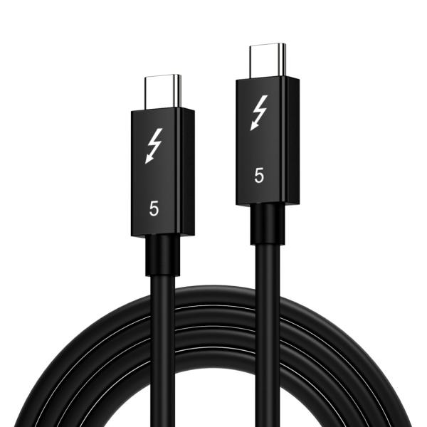 HT-TB542BY-2M   Thunderbolt 5準拠、最大16K/30Hz映像伝送、高速充電 最大240WのPower Delivery対応、アルミニウム合金シェル、TPEジャケットで高耐久性