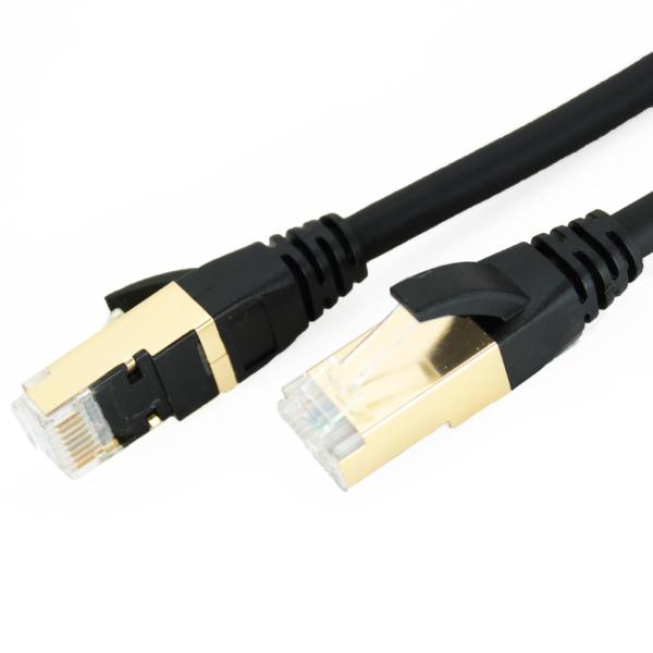 HT-L8C43BY-3M   CAT8規格、40Gbps、伝送帯域 2000MHz、PoE++(90W電力供給)対応、高耐久性、爪折れ防止