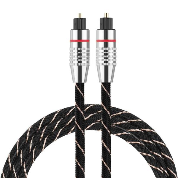 HT-SS56BY-3M    オーディオ用光デジタルケーブル、S/PDIF、角型(トスリンク)、データ通信速度250Mbps、高耐久(アルミケース、メッシュケーブル)