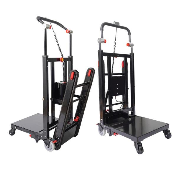 ※法人様限定 同梱不可 沖縄・北海道・離島注文不可・日曜祝日並びに配送時間指定不可 DENKADSBK       ハンドル部が曲がることで階段移動がさらに楽になる、台車ごと階段昇降が可能な荷台が折りたためる電動階段昇降機