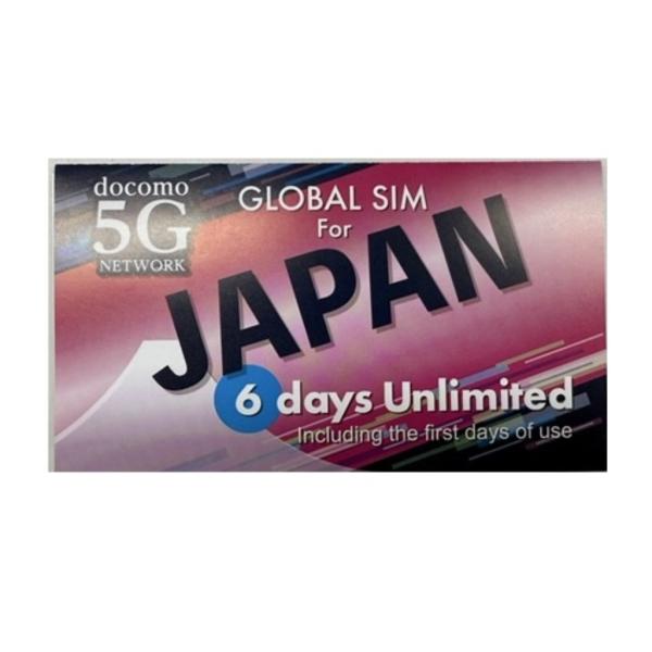 PTB-OT006       開通日含む6日間、大容量利用可能なプリペイドSIMカード