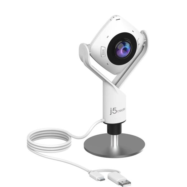 JVCU360         パノラマ動画を提供できる6種類モード搭載のWebカメラです。中小型の会議で全員を一気に映せます。