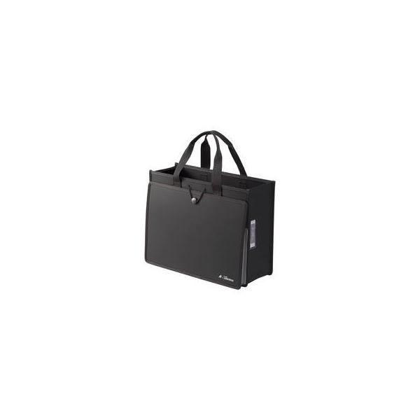 A777324         折りたたみ式のP.P.製ツールバッグ。書類整理に便利なジャバラポケット付き。オフィスの移動用バッグに。