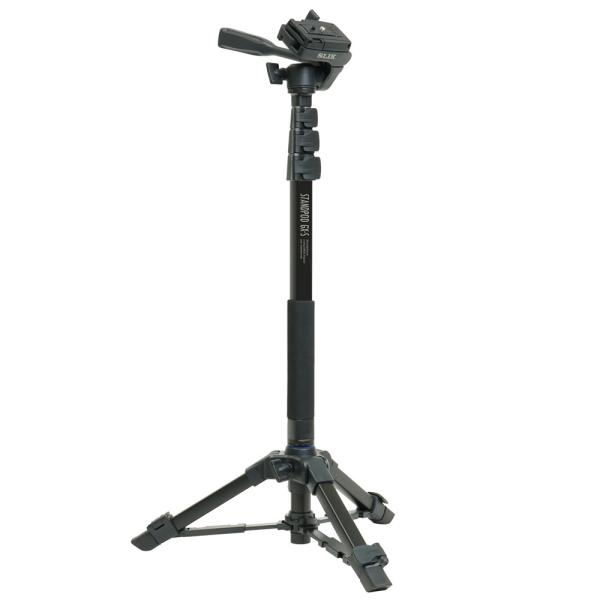 全高1875mm 縮長710mm スマートフォンにも対応クイックシュー装備 3ウェイ雲台 台数限定！ 今なら送料無料 スタンドポッドGX-S  ミニ三脚としても使用できる！スマートフォンにも対応する自立一脚。