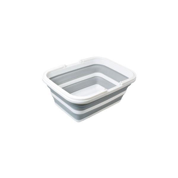 FIN-706         たたんで収納できる洗い桶。狭いキッチンで大活躍！野菜や果物、皿などを洗ったり、洗濯物の浸け置き洗いに便利!