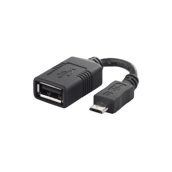 BSMPC11C01BK    タブレットPCやスマートフォンをマウス・キーボードと接続するUSB(microB to A)変換アダプター。