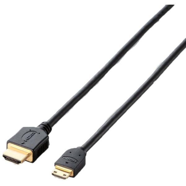CACHD14EM15BK   1.5m。HDMIミニコネクター(Type-C)に接続できる、イーサネット対応ハイスピードHDMIケーブルです