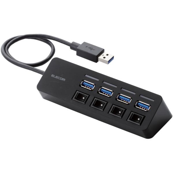 U3HS418BBK      USB2.0の10倍の転送速度、5Gbps(理論値)を実現するUSB3.0に対応!個別スイッチ、個別アクセスランプを搭載した4ポートUSBハブ。