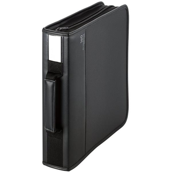 CCDSSB160BK     160枚。大量のBlu-ray/DVD/CD Discを分類して収納できるファスナーケース。縦置きもできる自立タイプ※メディアは付属していません