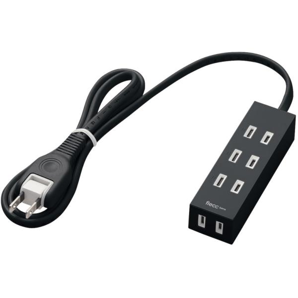 TNFL012410BK    4個口。1.0m。ブラック。いつも手元に置いておきたくなるスタイリッシュなシャッタータップflecc barra(フレック バッラ)。