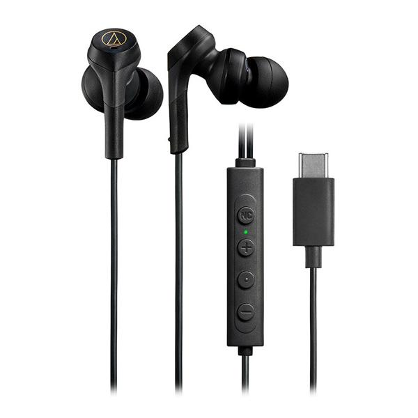 ATHCKS330NC BK  迫力の重低音が楽しめるUSB-Cイヤホンにうれしいノイズキャンセリング機能をプラス。