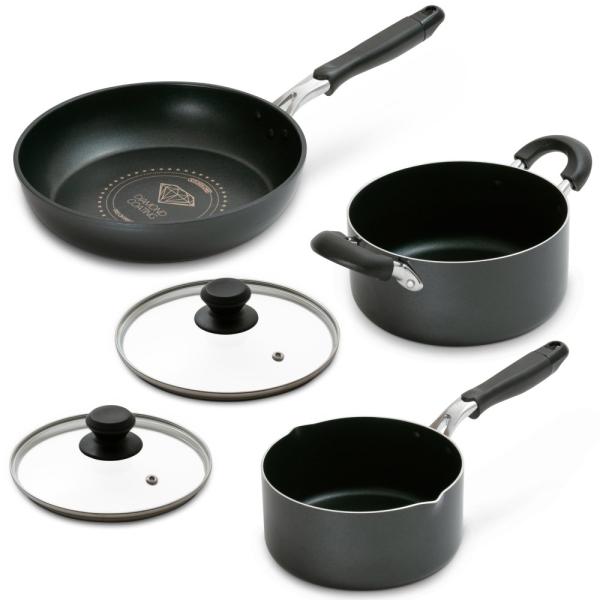 DCIFP5S         ダイヤモンドコーティングを使用した、こびりつきにくく丈夫で長持ちするフライパン・鍋のセット