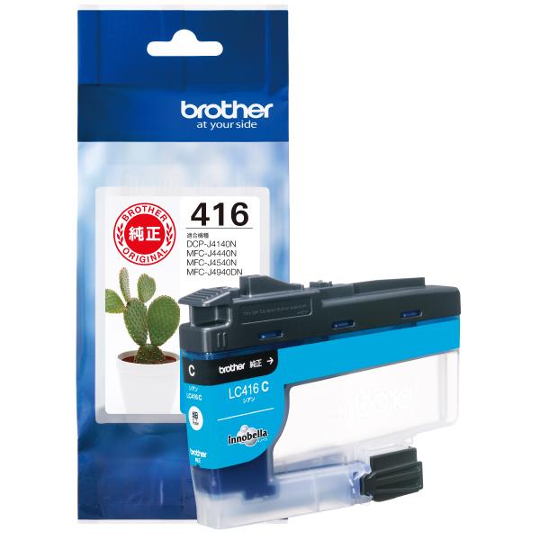 LC416C          DCP-J4140N、MFC-J4440N、MFC-J4540N、MFC-J4940DN用インクカートリッジ。標準タイプ（シアン）。印刷可能枚数約1500枚