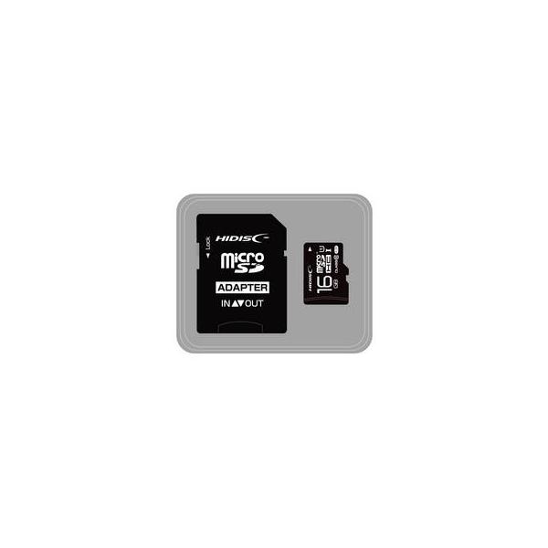 【メール便対応可10個まで】 HDMCSDH16GCL10U HIDISC。microSDHCカード 16GB。CLASS10 UHS-1対応。高速転送 Read70。SD変換アダプタ付き