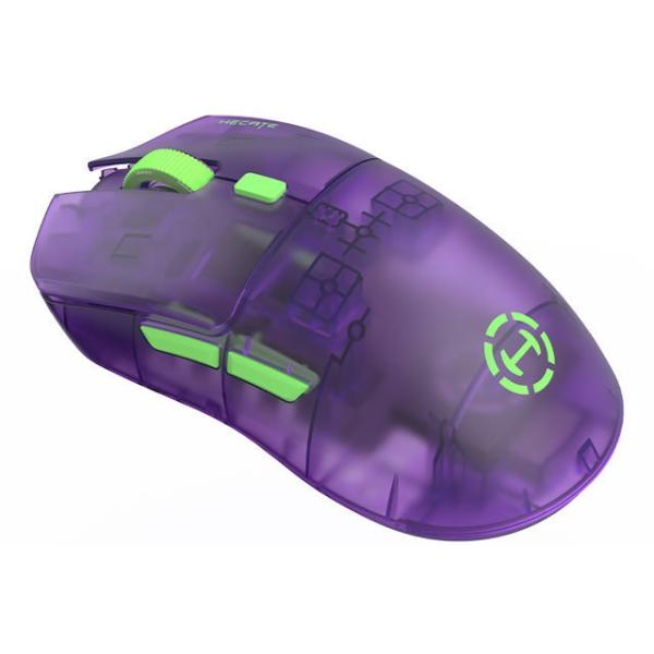 EDG3MPROTPP     クリアパープル。有線・Bluetooth・2.4GHzの３つの接続モードに対応。クリック音の有無が設定できるワイヤレスゲーミングマウス。