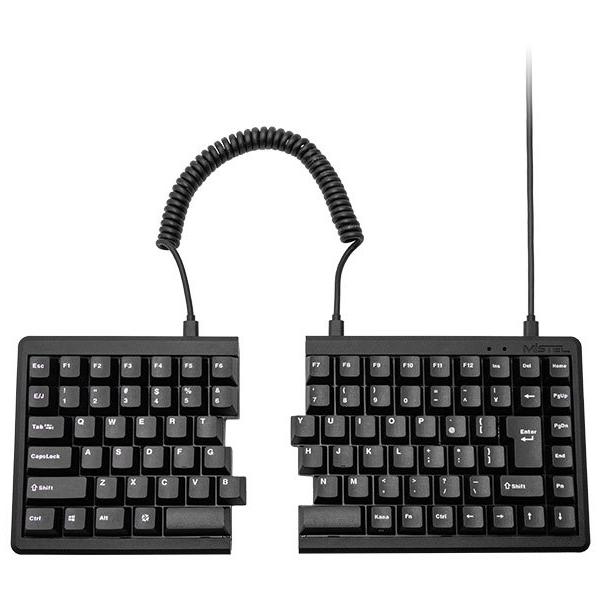 MLMD770JSRBK    静音赤軸(リニア)。左右に分離して腕の負担を軽減。分離型のメカニカルキーボードのJIS配列(日本語配列)対応モデル。