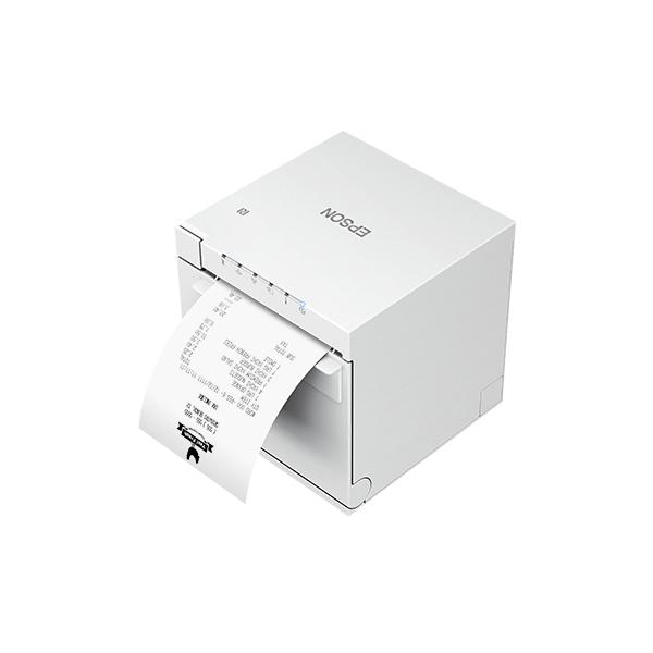 TM55611W        ホワイト。セルフ/無人機向け用途に最適。高速印刷とレシート取り忘れ対策（用紙除去検出器搭載）でセルフ端末の運用効率化をサポート