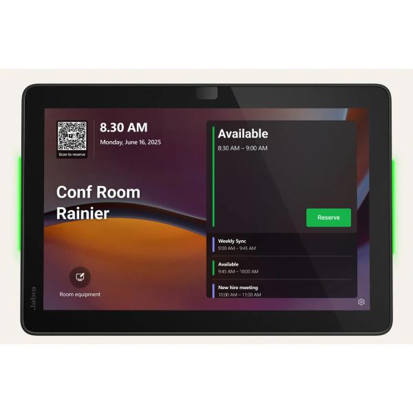 8020-239        会議室予約スケジューリングパネル AndroidOS搭載 ▼Microsoft Teams、Zoom Rooms認定