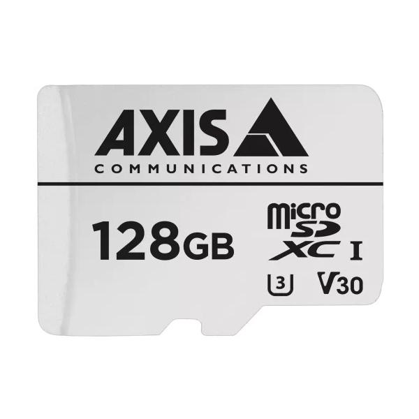 01491001        128GB。耐久性に優れたmicroSDXCカード。監視カメラ向けに最適化。健全性監視に対応。SDカードアダプター付属。5年保証