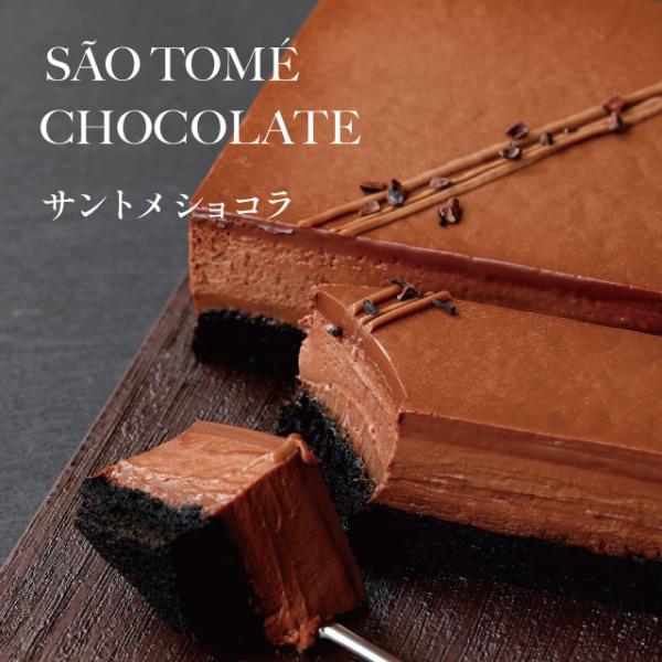 濃厚さと口溶けを追求した "大人向け"のチョコレートケーキ「サントメ ショコラ」カカオ成分が高く、コクのあるサントメ島のオーガニックチョコレートを使用することで、甘すぎず、少しビターながらもフルーティーな香りとコクがある大人向けのチョコレー...