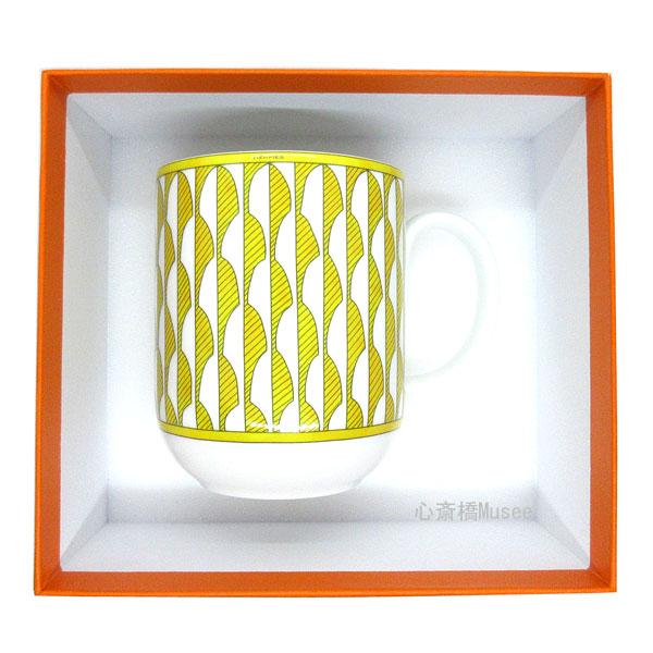≪ 新品 ≫ HERMES エルメス ソレイユ ドゥ エルメス シリーズ マグカップ 300ml ミニ柄 イエロー ホワイト HERMES Magu Soleil d’Herms mug n°1 Yello 箱 リボン ショッパー ラッピン...
