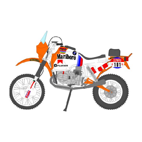 1/12BMW R80デカールです。現在の技術で作られてるので耐溶剤性も強めてあるので クリアーコートにも強いです。