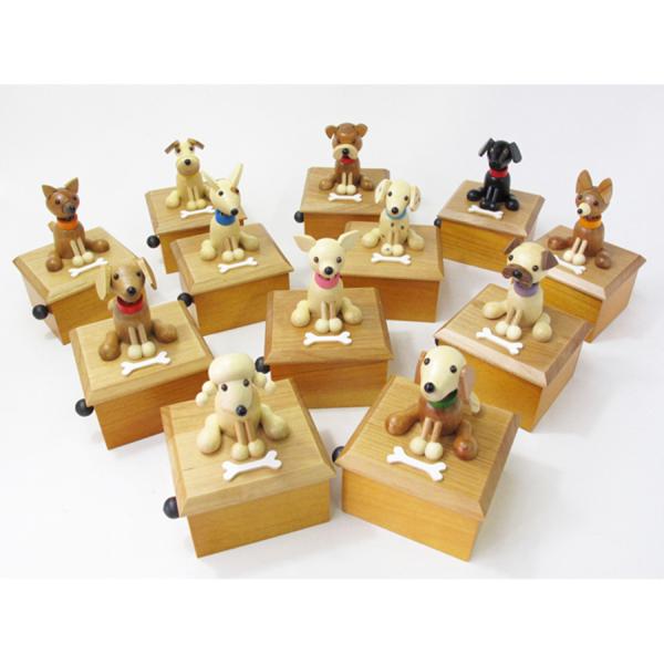 イヌの首がかわいくうなずくからくりオルゴールです。オルゴールメカは、1つ1つ当店の職人の手で製造される手作りオルゴール。曲は、ディズニーやジブリ、J-POPなどの人気曲からクラシックなどの定番曲、合唱曲から子供向けの曲など幅広いジャンルでご...