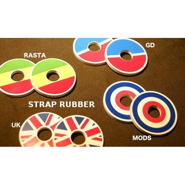 ストラップラバー限定カラーストラップをピンから簡単に外れないようにするアイデア商品です。ラバー製なので取付けは簡単です。構造は単純ですが、その効果は抜群です。2枚入り。※カラーUKMODSRASTAGD※【メール便にて発送します】時間指定は...