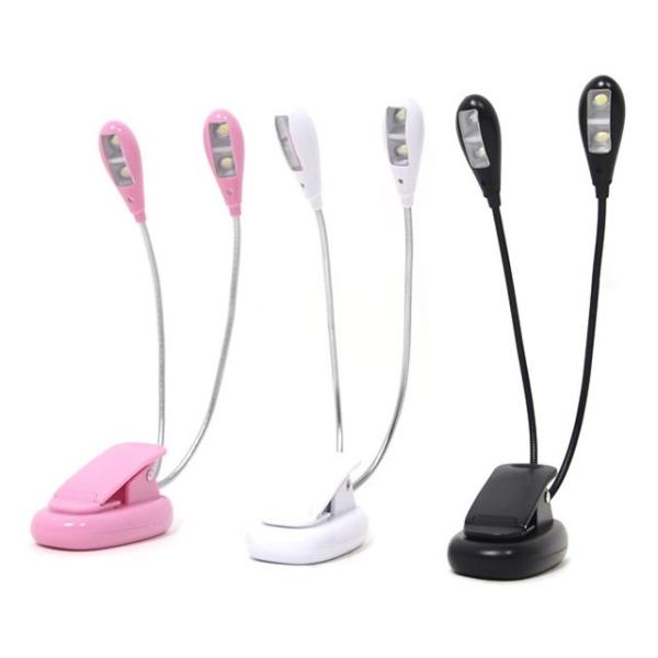 ・自由に角度調節が可能なグースネックタイプ・クリップ式で譜面台にワンタッチ脱着が可能・1アームに高輝度白色LEDを2つ装備・スイッチ操作で1〜4つのLED点灯が可能・電源：単4電池3個使用(テスト用電池付属)・明るさ：最小7ルーメン〜最大2...