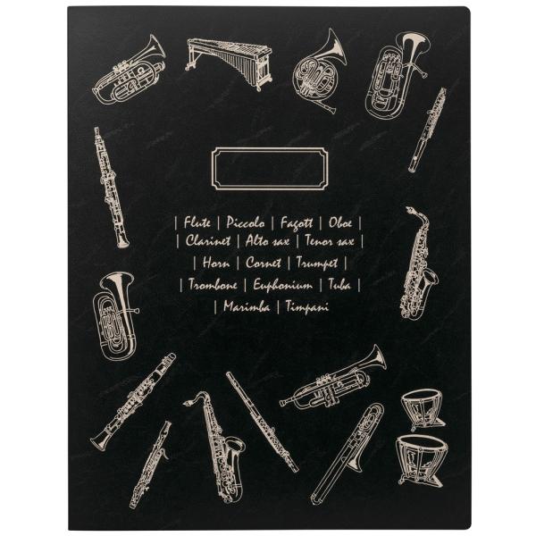 ベーシックな柄から可愛い音楽モチーフまで豊富なデザイン。見ためにも楽しく楽譜・書類の整理整頓ができます。サイドインで A3 サイズも切らずに収納できます！A4 サイズのポケットがたっぷり24 枚。A3 サイズは 11 枚を見開きで収納可能！...