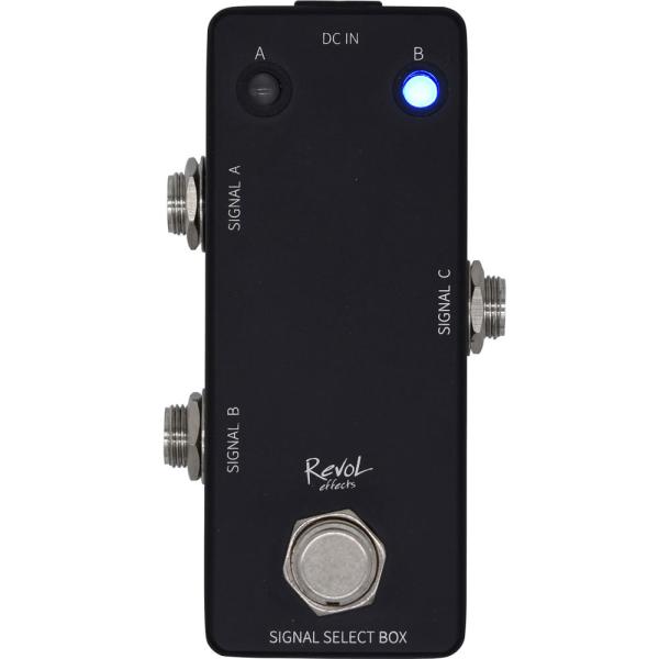 RevoL e?ects SIGNAL SELECT BOX EAB-BOXは1つ、または2つのシグナルを切り替えることができる、シグナルセレクトペダルです。アンプを2台用いた出力チャンネルセレクトに用いたり、ペダルチューナーアウトに用いた...