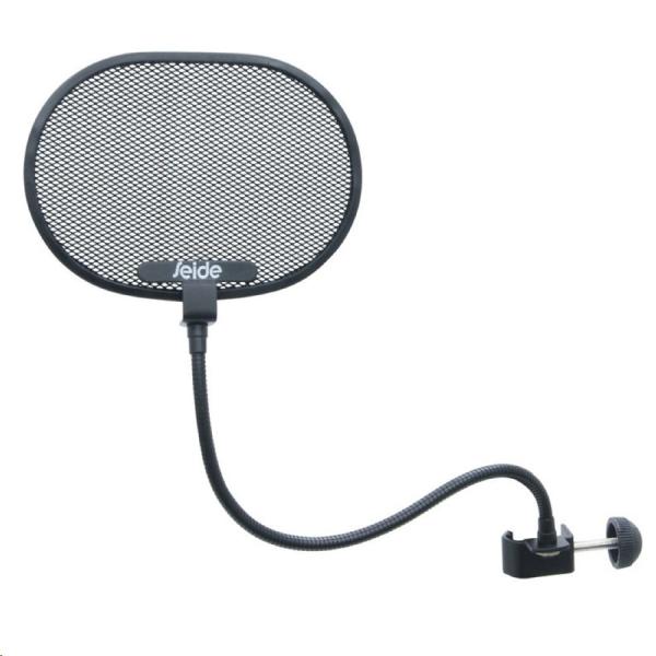 コンデンサーマイクでのボーカル録音には欠かせないポップガード。金属製ですので丸洗いができお手入れは非常に簡単です。常に清潔な状態で、ポップノイズや吐息からマイクをガードします。フレキシブルアームでマイクスタンドに簡単に取付ることができます。