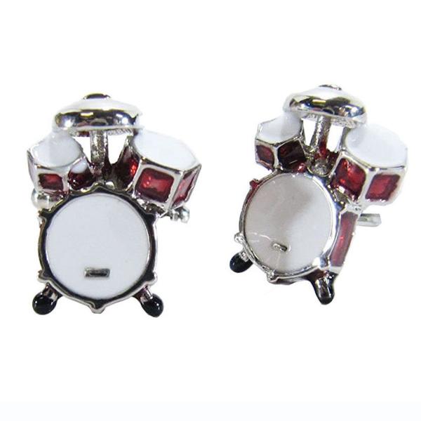 ・かっこいいドラムのカフスボタンです。2個1セット・ドラム部分サイズ：約 16mm x 20mm