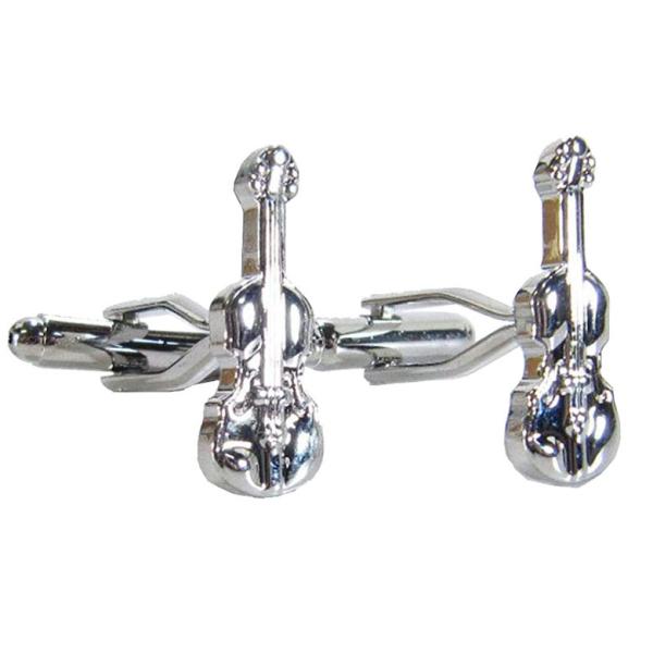 ・おしゃれなバイオリン柄のカフスボタンです。2個1セット・バイオリン部分サイズ：約9mm x 22mm