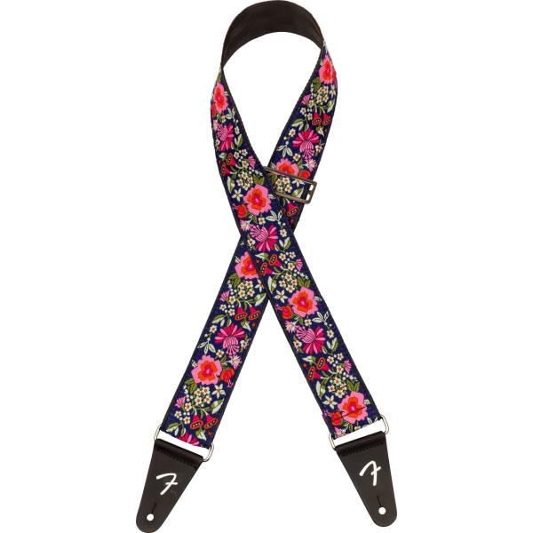 <ギターストラップ>Mosaic Jacquard Strapは、鮮やかなマルチカラーの刺繍デザインと、究極の快適さを実現する丈夫なシートベルト裏地が特徴です。シルバーハードウェアとレザーエンドがアクセントのこのUSA製ストラッ...