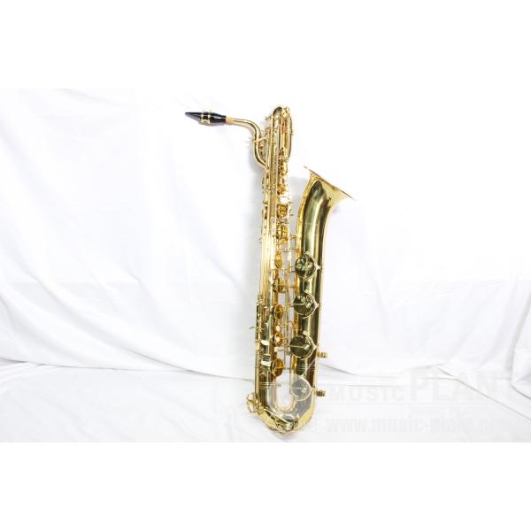 <サックス　バリトン>PlayTech PTBS-200 中古にて入荷です!LowA付きバリトンサックス。演奏時の負担を減らすためのペグも付属しています。弊社にて、動作確認とクリーニング、バランス調整済みです。中古品の為、使用に...