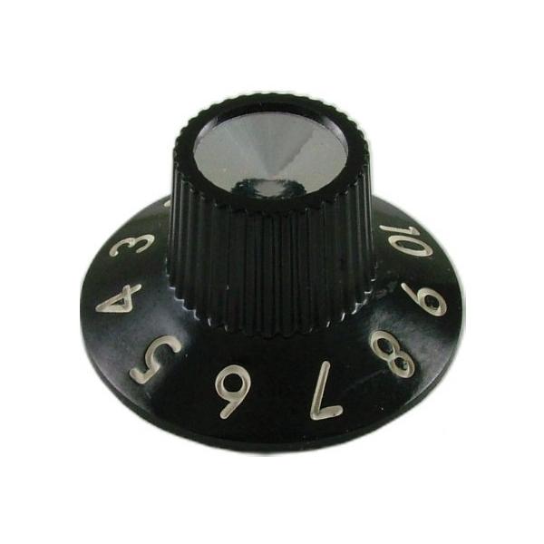 <アンプパーツ ノブ>Pure Vintage Black/Silver Skirted Amplifer Knobs1-10刻印ノブ。TwinReverbなどのつまみです。サイドスクリュー止め。こちらは6個セットになります。＊...