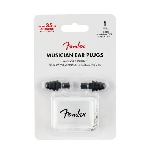 <楽器アクセサリー　耳栓>「MUSICIAN SERIES BLACK EAR PLUGS」は、次の日の耳鳴りを心配せずにオールナイトで演奏することができます。27デシベルのノイズを削減する(正しく装着した場合)Fender M...
