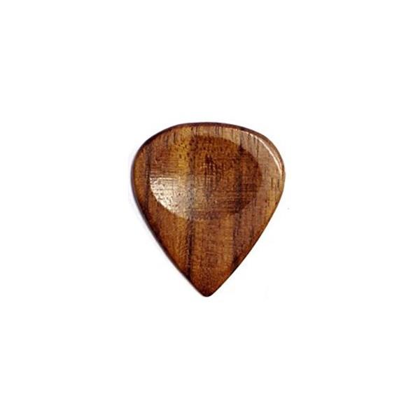 シーシャムウッドを使用したピックでウォームなトーンのピックです。木目をピック先への縦目にして丈夫にしています。天然素材を使用しておりますので、色、柄が異なりますことをご了承ください。