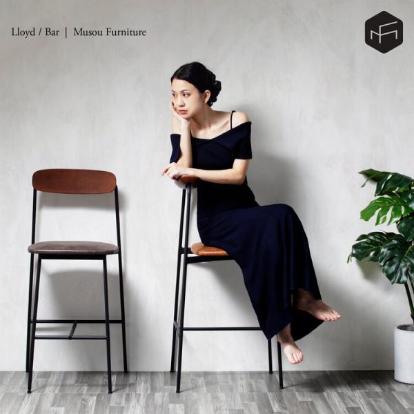 Lloyd / BarPivot Bar Chair / Musou Furniture- SizeW50 D52 H100（cm）座面高 / 66（cm）背高さ / 35（cm）脚バー位置高さ / 26（cm）座面 / W42 D42（c...