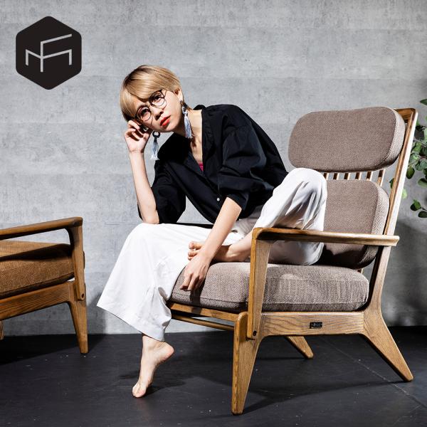 完成品（クッションのみお客様取付）-----------------FouetteEasy Chair / Musou Furniture- SizeW80 D83 H100（cm）座面高 / 43cm- ColorGrage / Oak ...