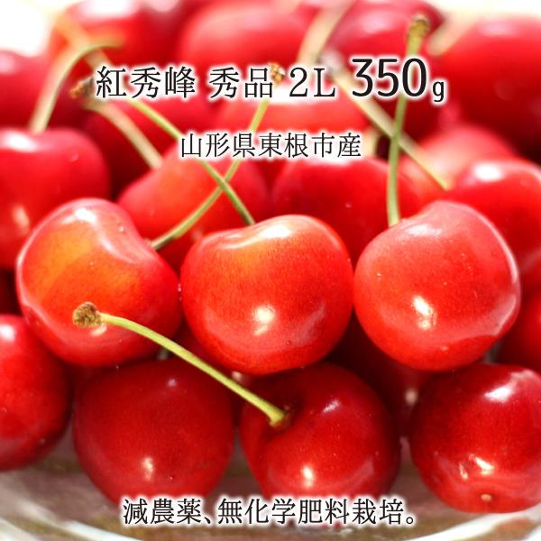 ※スマホのお客様、下記[もっと見る]より詳細ご覧下さい。■ 名称 ： さくらんぼ 紅秀峰 秀品 2L■ 内容量 ： 350g■ 生産者 ： 土田果樹園■ 生産地 ： 山形県東根市■ 保存方法 ： 常温保存、風通し良い冷涼な場所もしくは冷蔵庫...