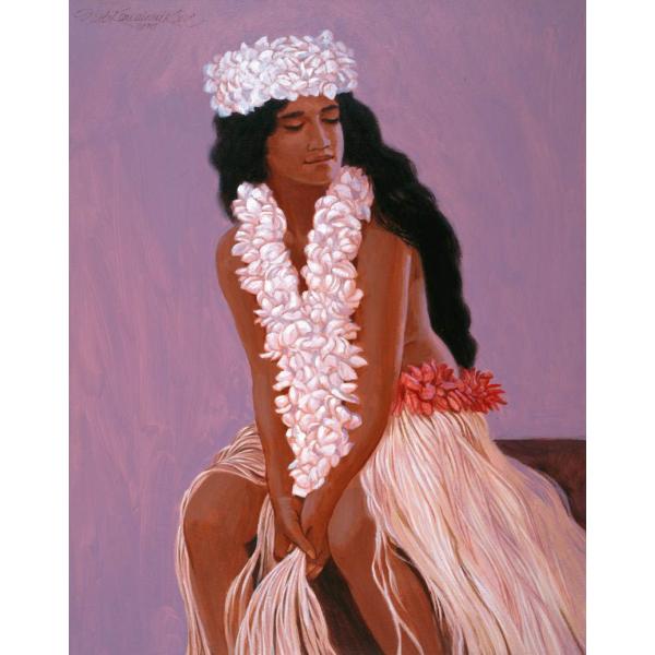 ハワイの絵画巨匠　ハーブ・カネ氏のジクレー版画 Resting Dancer (休憩中のダンサー)by Herb Kane
