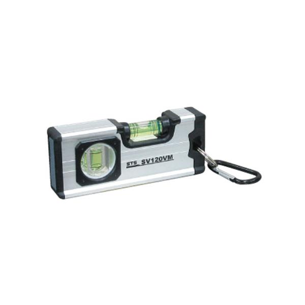 メーカー STS材質 本体：アルミ合金　気泡管：アクリル樹脂感度 0.50mm/m=0.0286°精度 ±1.00mm/m=±0.0573゜以内サイズ 120×50×22mm重量 100g（カラビナ含む）マグネット付V字溝測定面は管の上でも...