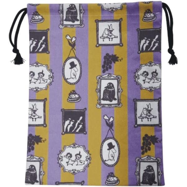 ムーミン達の巾着が登場！おしゃれなデザインの巾着で幅広い用途に使えることができるので実用性もバツグン！ギフトにもおすすめです。是非ご検討ご展開下さい。実寸サイズ:約W20×H27cm■生産地：日本■素材・成分：綿