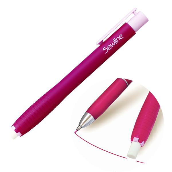 Sewlineスティック消しゴム#ゆうパケ20点可布用シャープペンシル0.9mmや布書き用チョークペンシル1.3mmで書いたしるしを消すことができます。ノック式の消しゴムで、使いたい長さだけ出してご使用いただけます。環境にも体にも優しいNO...